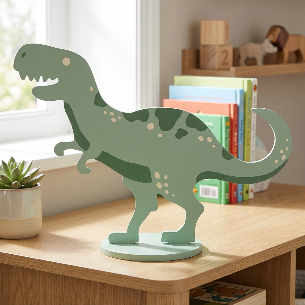 MDF Table Decor with Base Dinosaur W11 x H8.25inch Base 4inch Dia 5.5m ...
