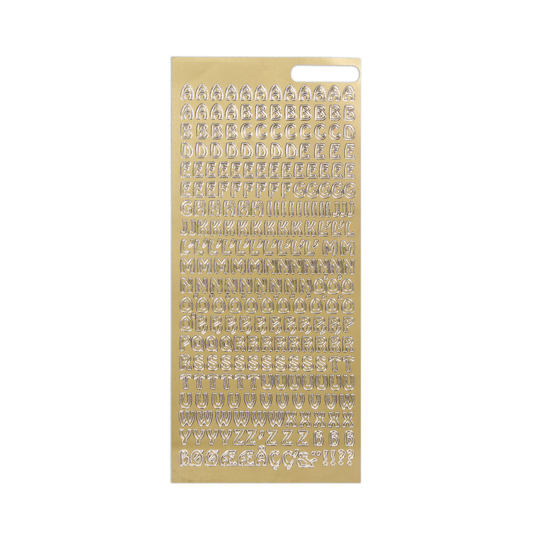 Foil Peel Off Sticker Alphabet Capital Letters Golden 10 X 23cm 1Sheet ...