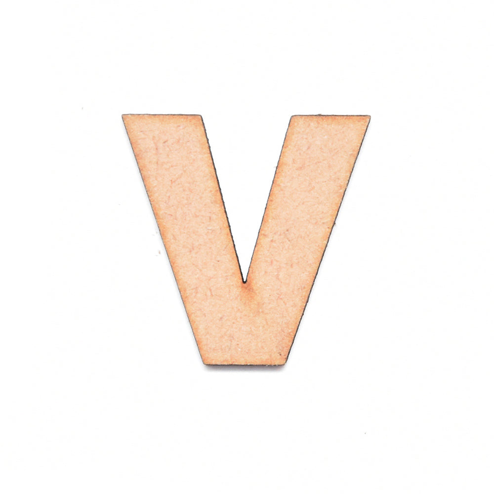 MDF Alphabet Upper Case V 2.5inch 2mm Thick 1pc – Itsy Bitsy