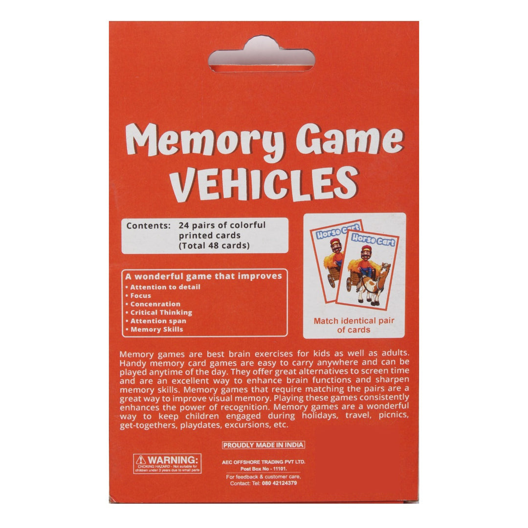 Memory Game Vehicles Kit 1Box Lb – Itsy Bitsy