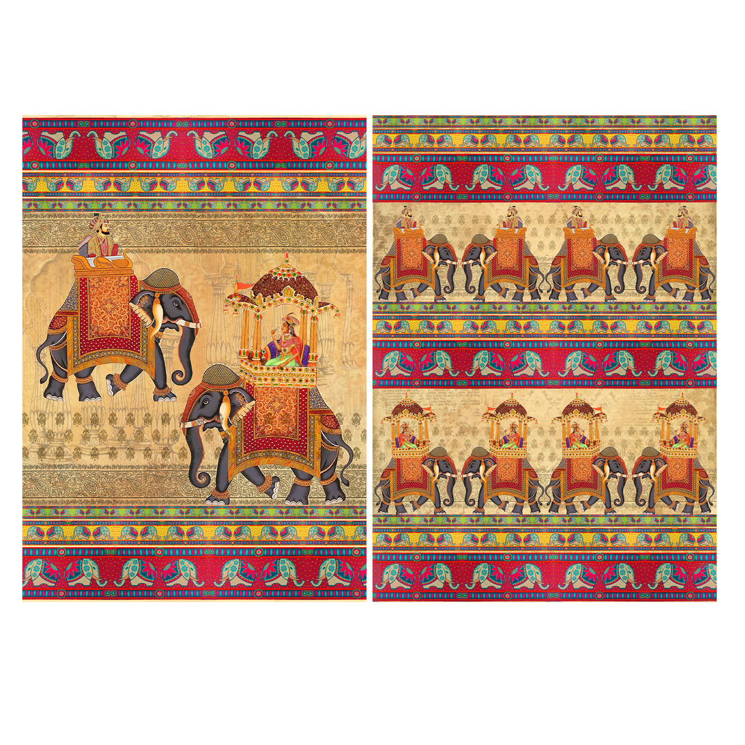 Filament Decoupage Paper A4 Elephant Journey 2Sheets – Itsy Bitsy