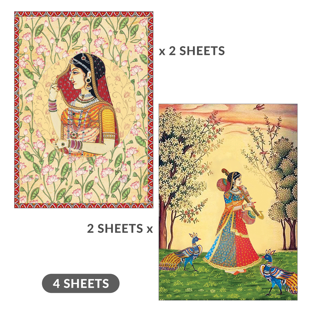 Decoupage Paper Ethnic Charm A4 70Gsm 2 Designs 4Sheets – Itsy Bitsy