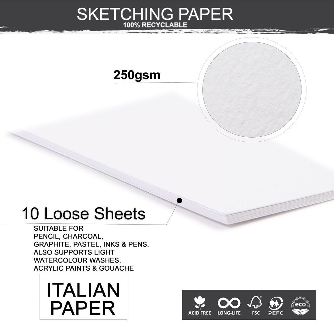 Sketching Paper A4 Size 250 Gsm Pack Of 10 Sheets Pb Lb – Itsy Bitsy