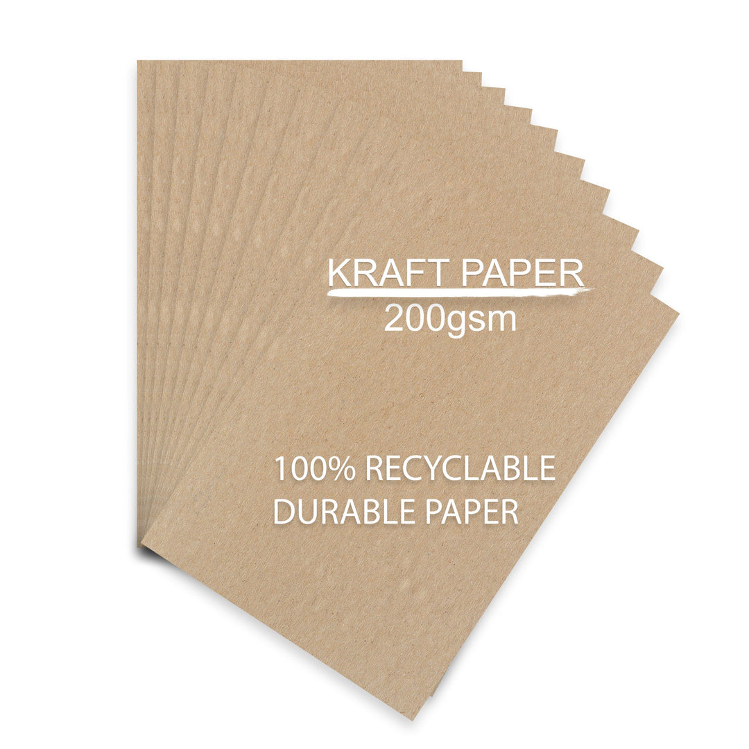 Kraft Paper A4 Size 200 Gsm Pack Of 10 Sheets – Itsy Bitsy